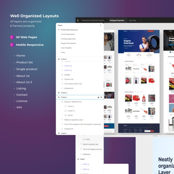 Silvrbin - Mechanic Ecommerce Figma Template - Captain Design
