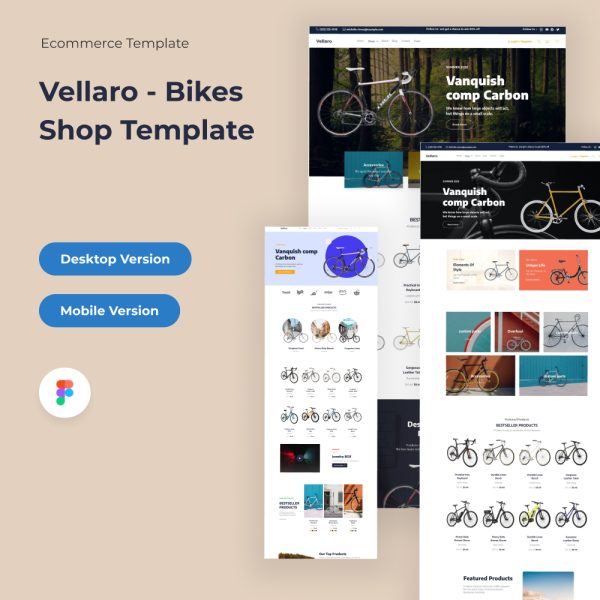Vellaro - Bikes Ecommerce Figma Template - Captain Design