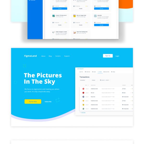 Free Headers Ui kit For Figma - Captain Design