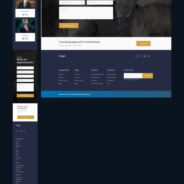 Llegal - Figma Law Firm Dark Template - Captain Design