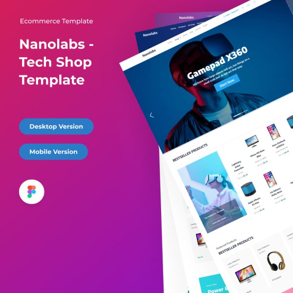 Nanolabs - Tech Shop Ecommerce Figma Template - Captain Design