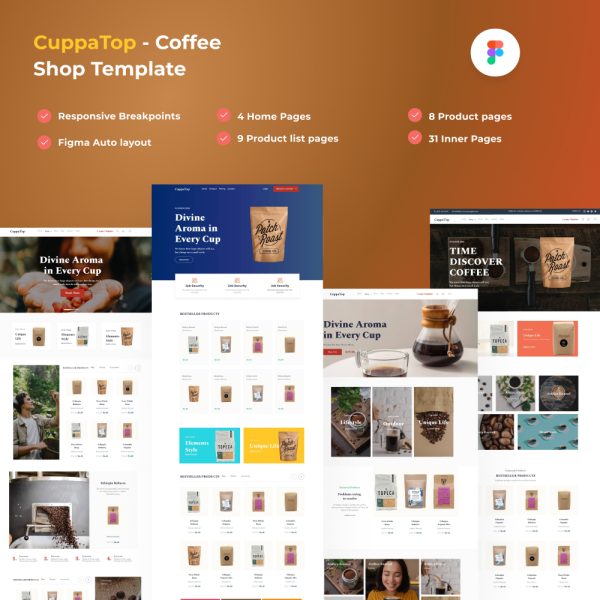 CuppaTop - Coffee Ecommerce Figma Template - Captain Design
