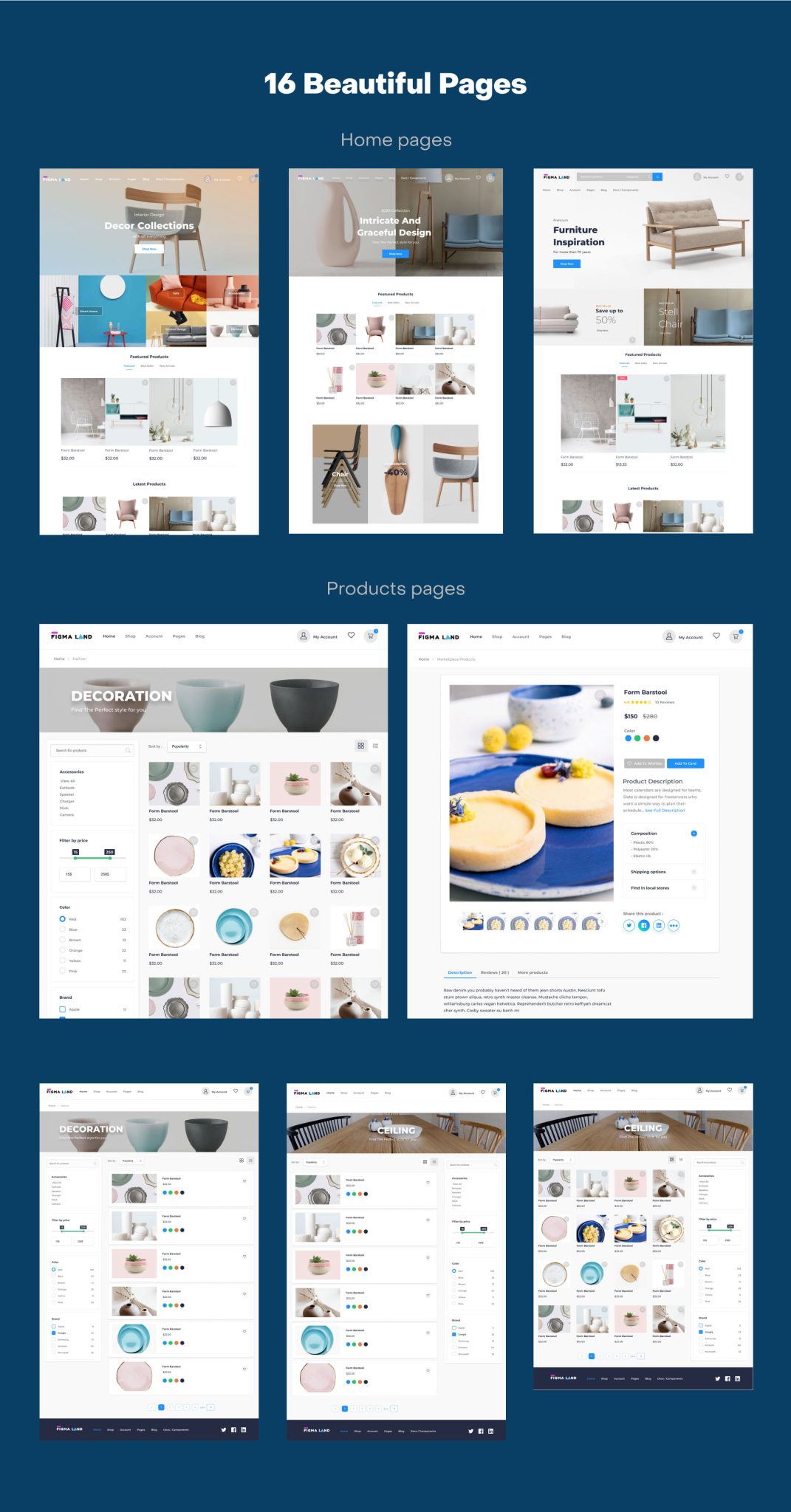Cornerstone - Figma Interior Design Store Template - Captain Design
