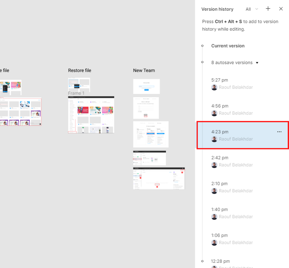 How to access Figma file's history - Captain Design