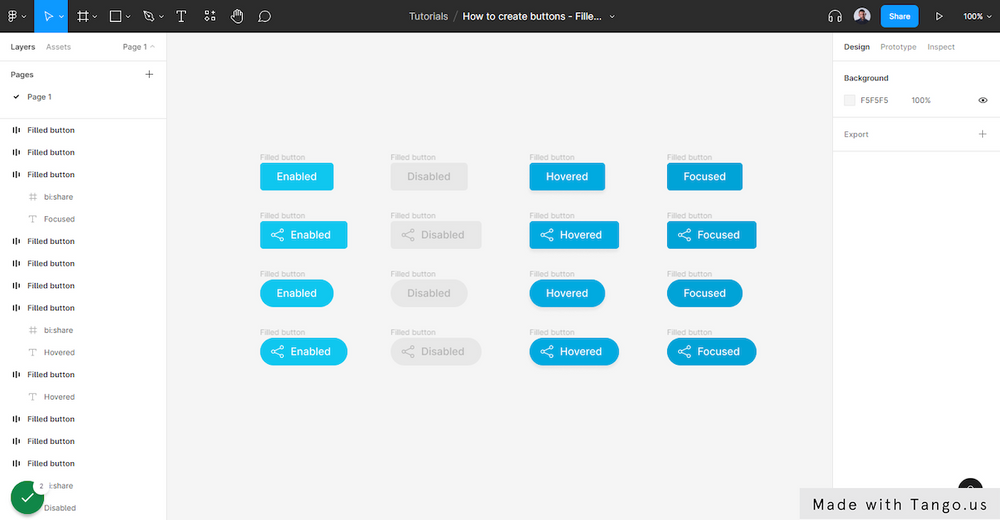 How to design filled buttons - Figma Tutorial - Captain Design