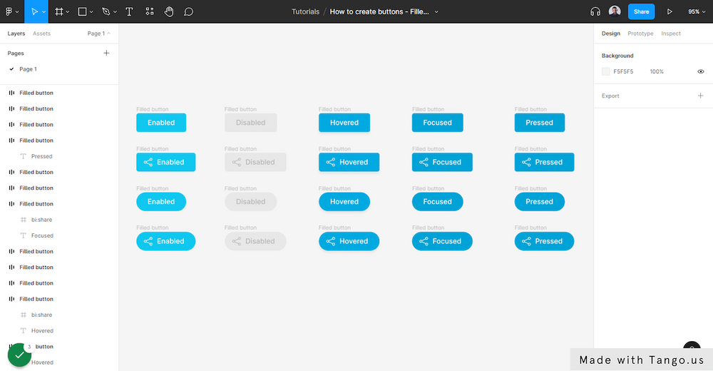 How to design filled buttons - Figma Tutorial - Captain Design