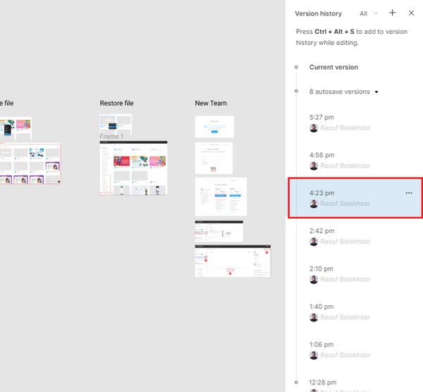 How to access Figma file's history - Captain Design